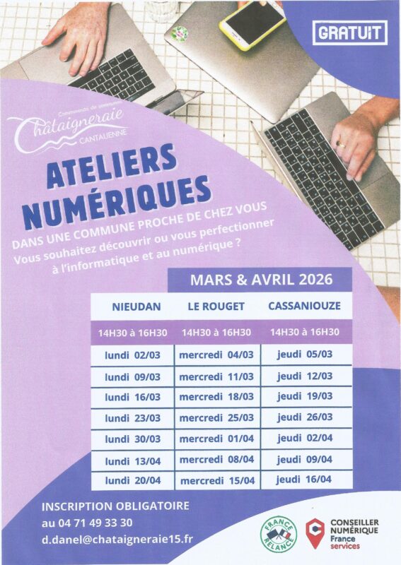 ATELIERS NUMÉRIQUES 2026 - Commune de Cassaniouze